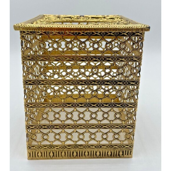 Unbranded | Bath | Vintage Filigree Square Tissue Box Cover Hollywood ...